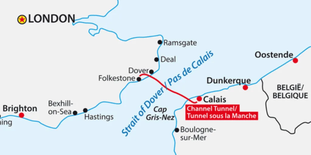 Mapa Do Tunel Do Canal Ingles